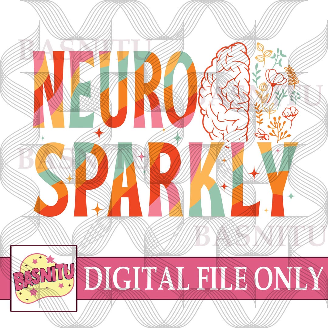 Retro Neuro Sparkly Autism Spectrum ADHD Digital Png File for Shirt ...