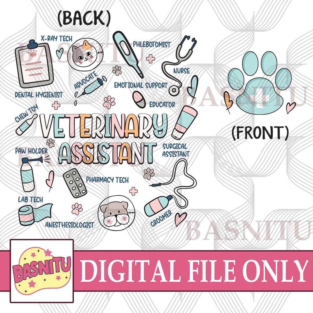 Veterinary Assistant Digital Png File for Shirt, Gift for Veterinarian, Pet Lover Png, Future ...