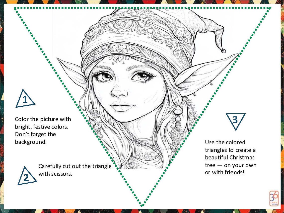 CHRISTMAS TREE. Collaborative Coloring Project poster. Grades 7 and Up ...