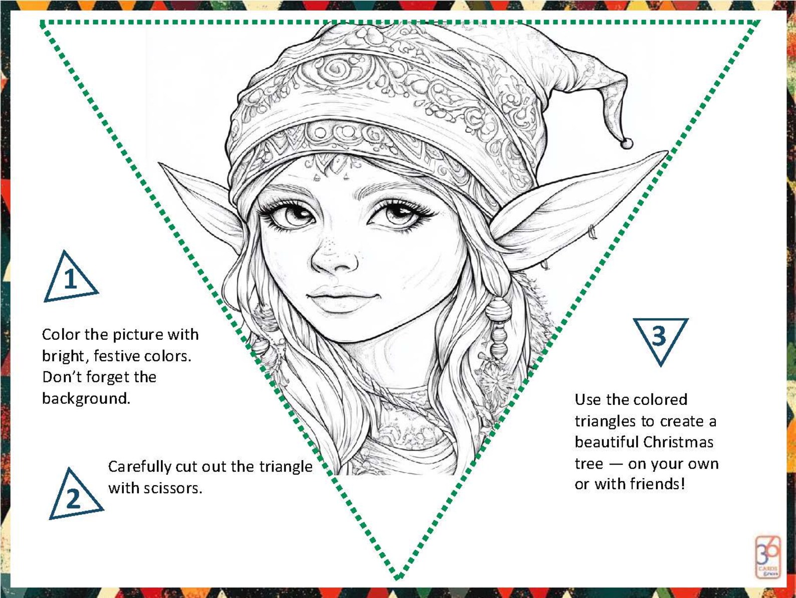 CHRISTMAS TREE. Collaborative Coloring Project poster. Grades 7 and Up ...