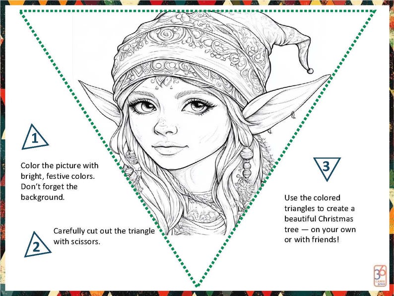 CHRISTMAS TREE. Collaborative Coloring Project poster. Grades 7 and Up ...