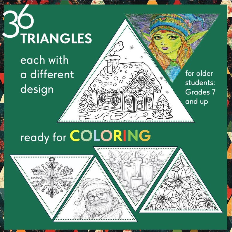 CHRISTMAS TREE. Collaborative Coloring Project poster. Grades 7 and Up ...
