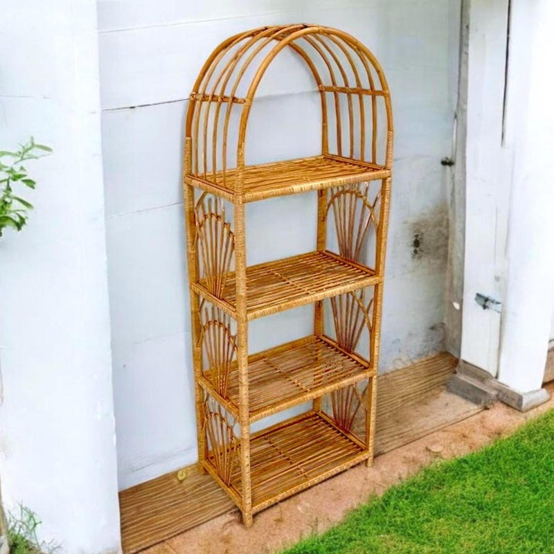 Rattan Shelf Bookcase - Etsy