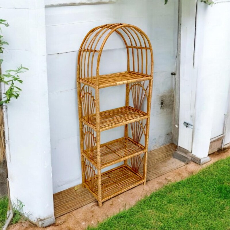 Rattan Shelf Bookcase - Etsy