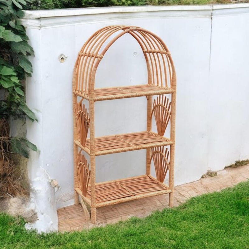 Rattan Shelf Bookcase - Etsy
