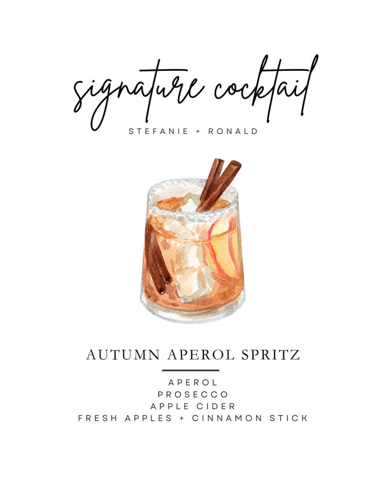 Thanksgiving Bar Sign | Signature Drinks | Signature Cocktail Sign ...