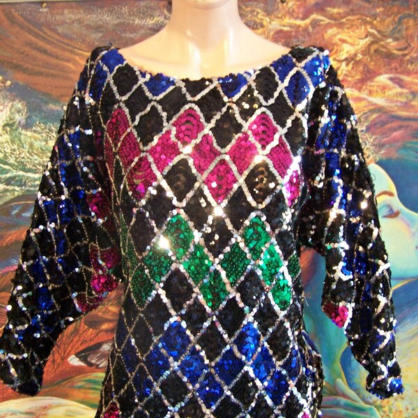 Rainbow Sequin Top - Etsy