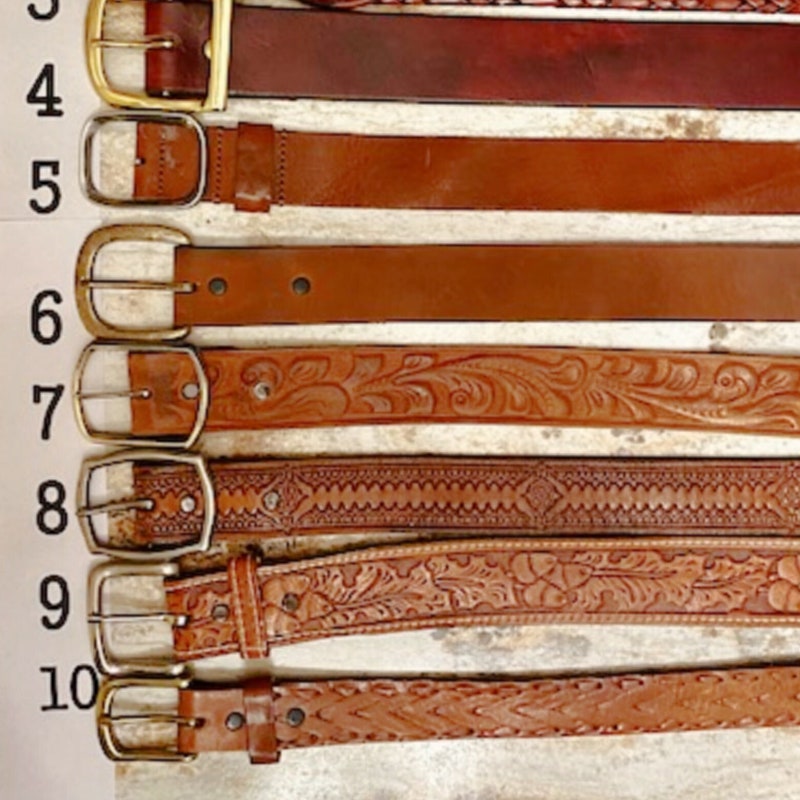 Vintage Leather Belt - Etsy