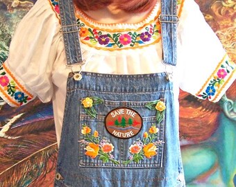 Embroidered overalls | Etsy