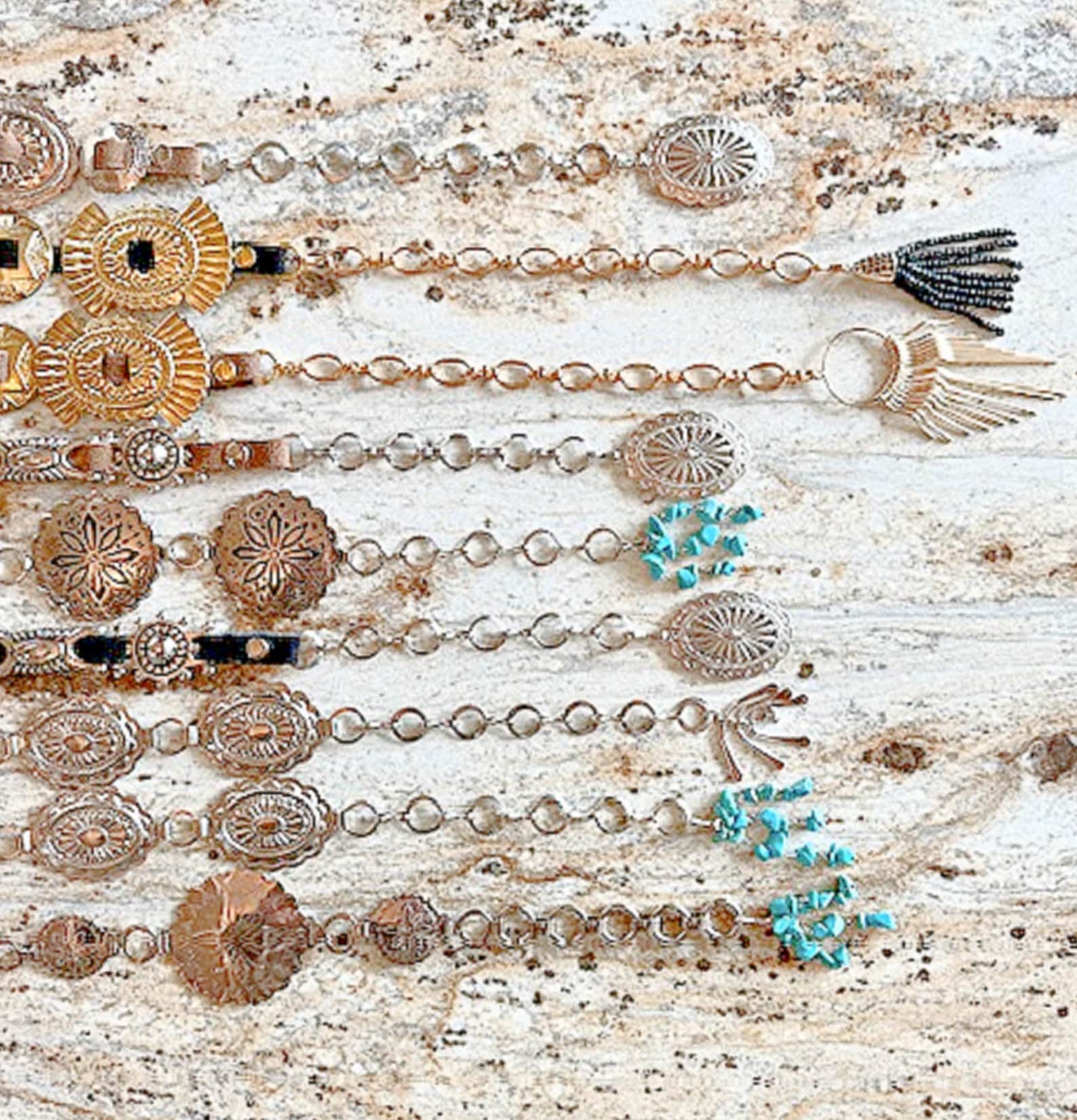 Handmade Western Concho Chain Belt Silver Gold CHOOSE YOURS - Etsy