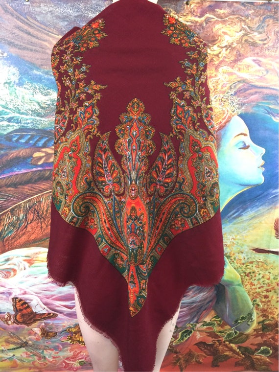 Gypsy Shawl Crimson Red Wrap - Etsy