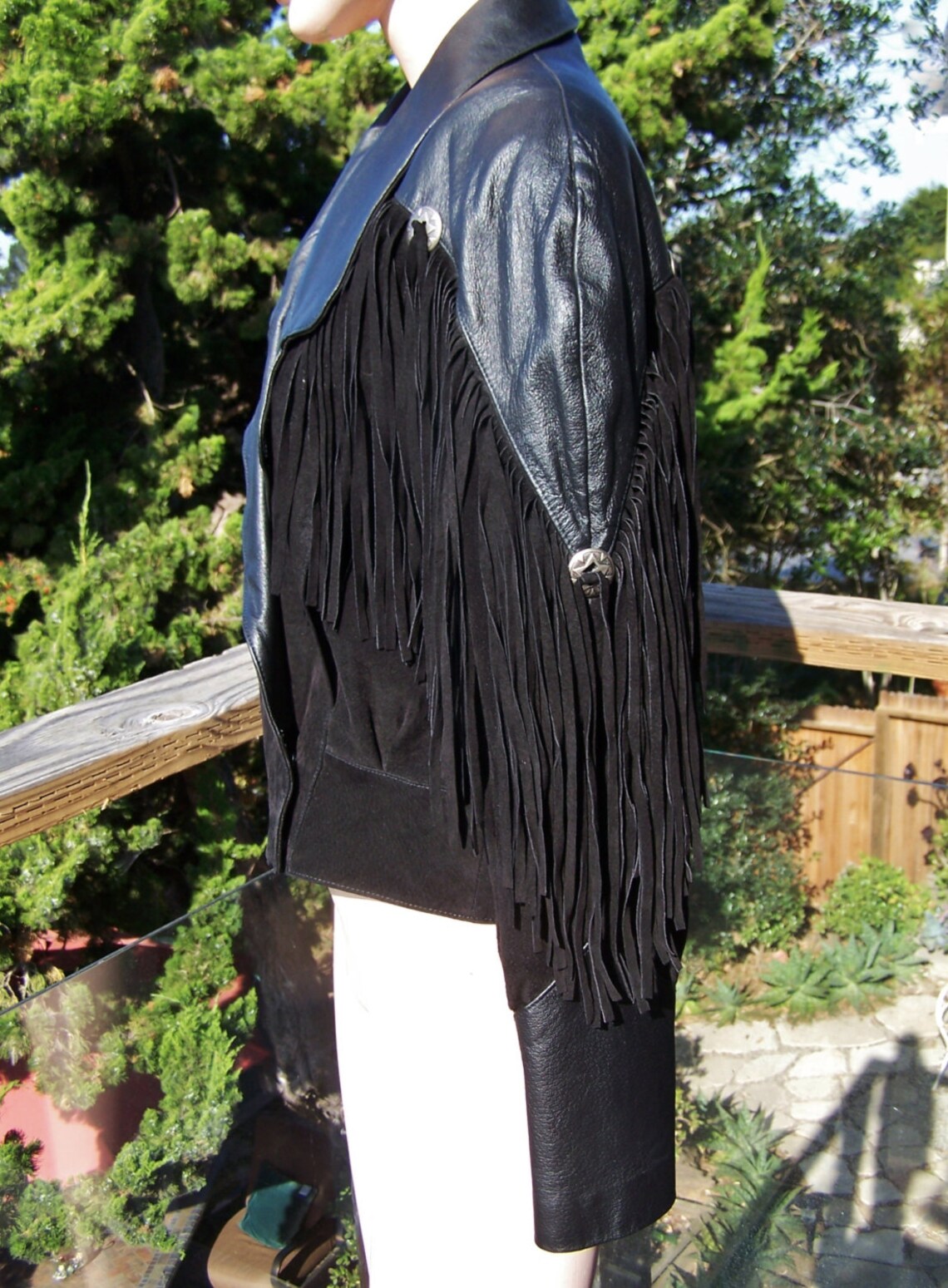 Scully Jacket Black Fringe Leather Western Suede Coat size M | Etsy