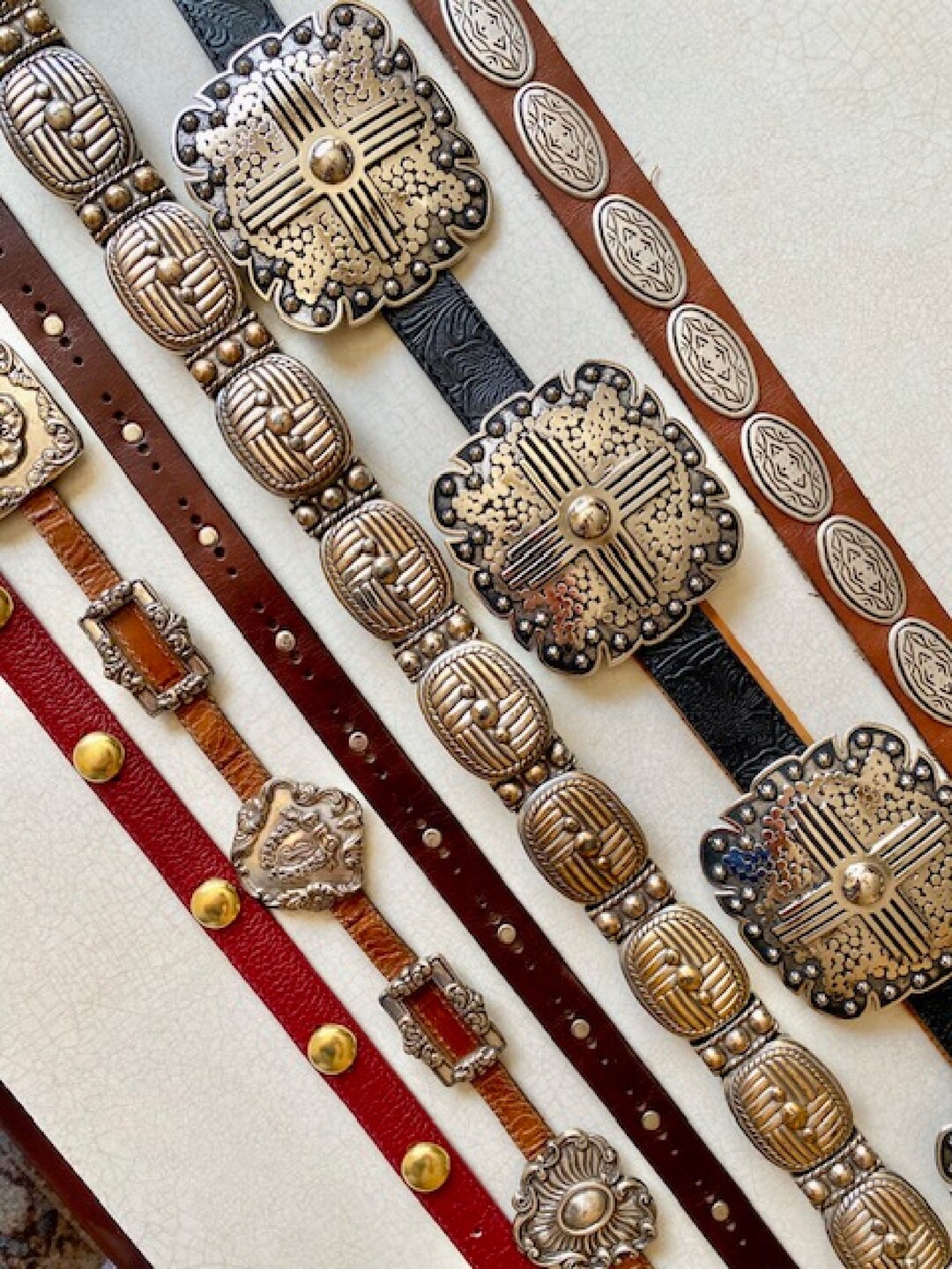 Vintage Concho Belt CHOOSE ONE Western, Victorian, Brighton, Coach ...
