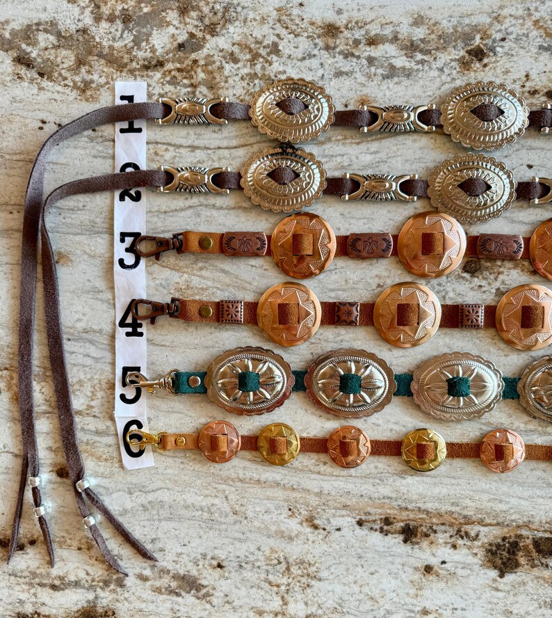 Handmade Concho Belt: Silver, Copper & Suede - Etsy