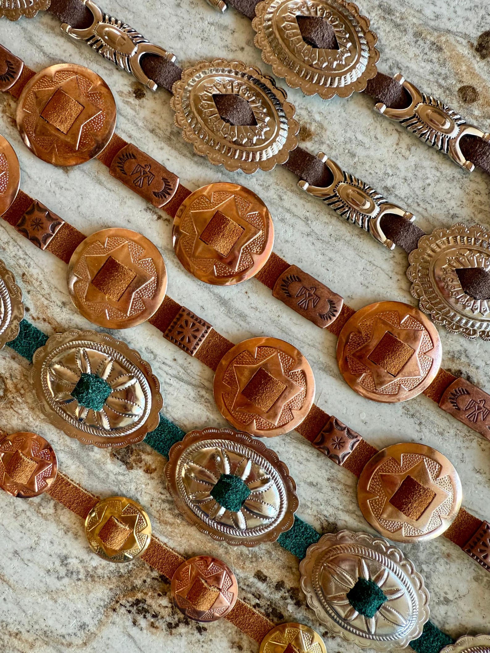 Handmade Concho Belt: Silver, Copper & Suede - Etsy