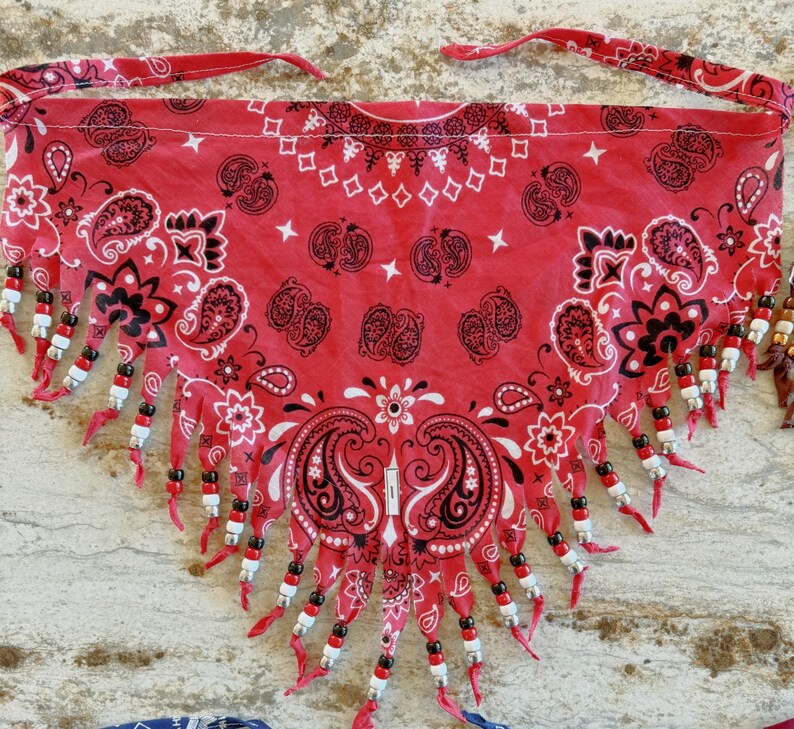 Western Scarf Cowgirl Beaded Fringe Kerchief Neckerchief SCROLL DOWN 4 ...