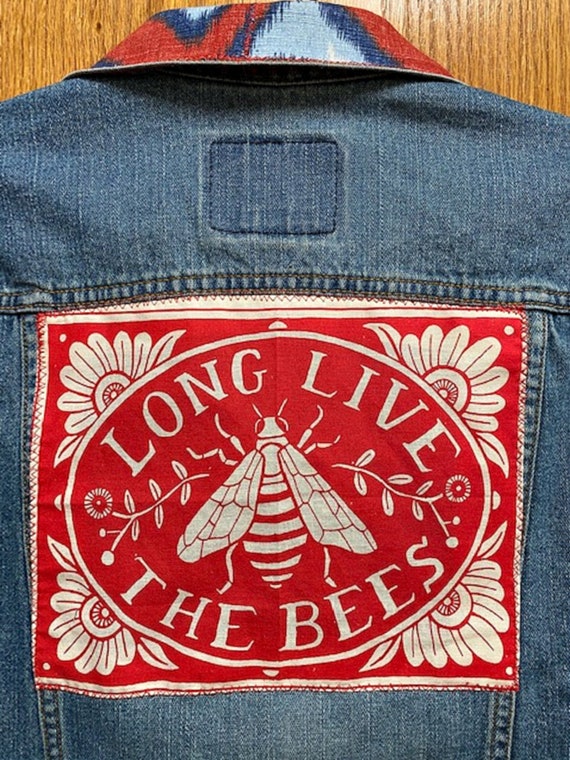 LEVI Jacket BEES CLICK 2 C the Back Jean Jacket Long Live the | Etsy