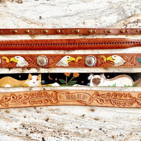 Stamped Leather Belt - Etsy