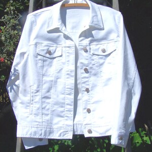 White Denim Jacket Embroidered Horse Cowgirl Ranch Coat Eco Sustainable ...