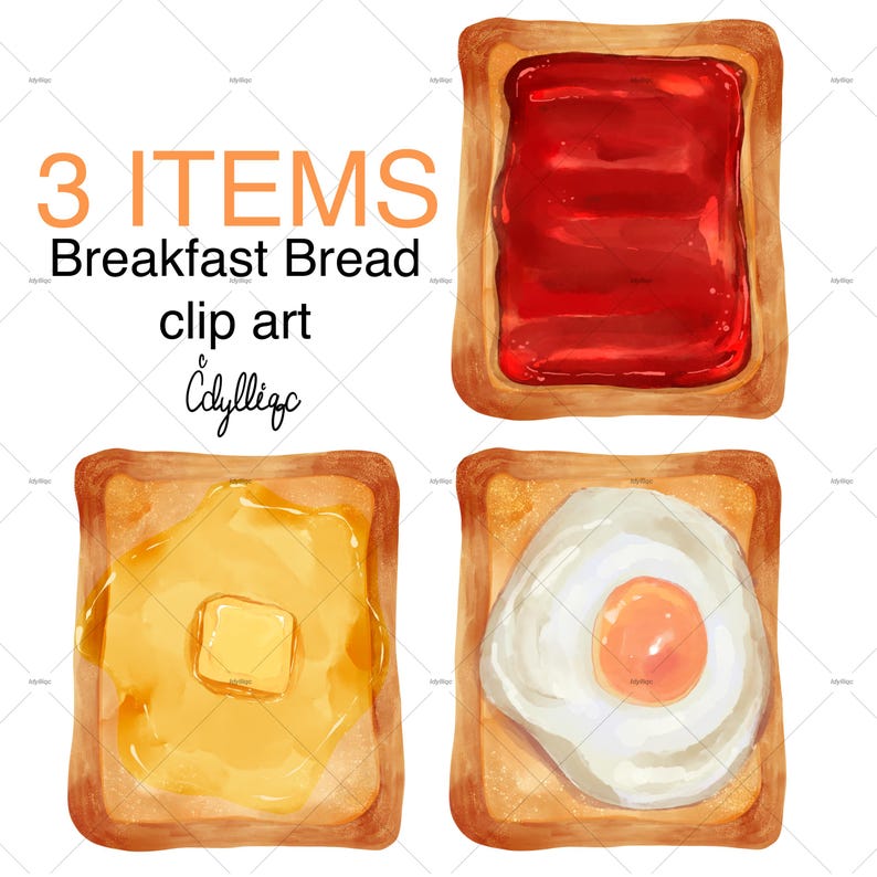 Breakfast Bread Clipart 3 Items,png Files - Etsy