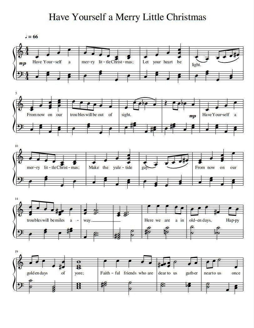 Have Yourself a Merry Little Christmas – Piano Sheet Music PDF ...