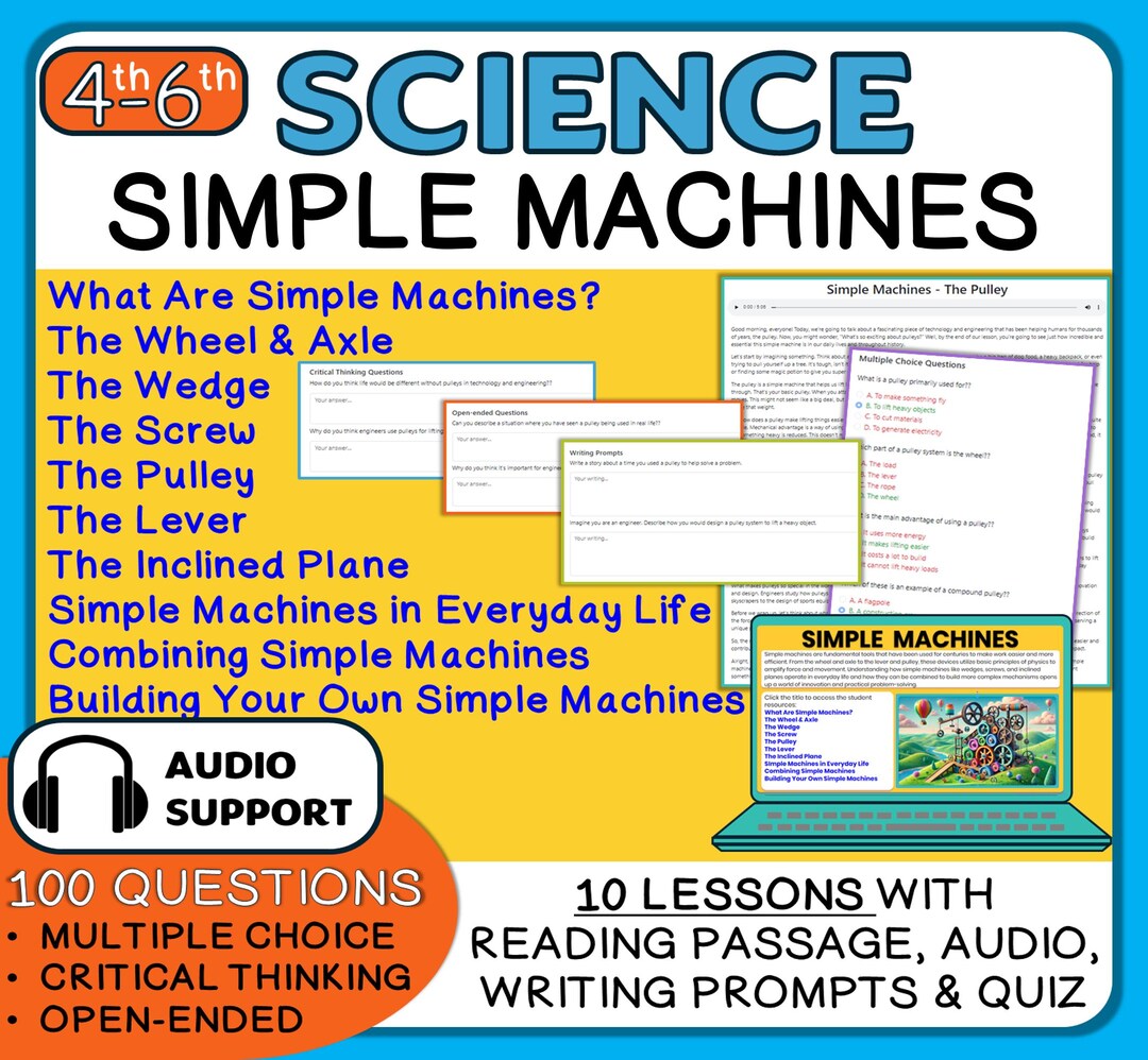 SCIENCE TECHNOLOGY Simple Machines Build Your Own Simple Machine Levers ...