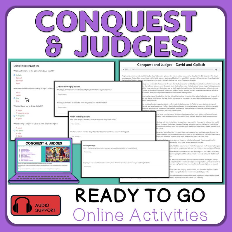 BIBLE STORIES David and Goliath Ruth and Boaz Gideon Samson and ...