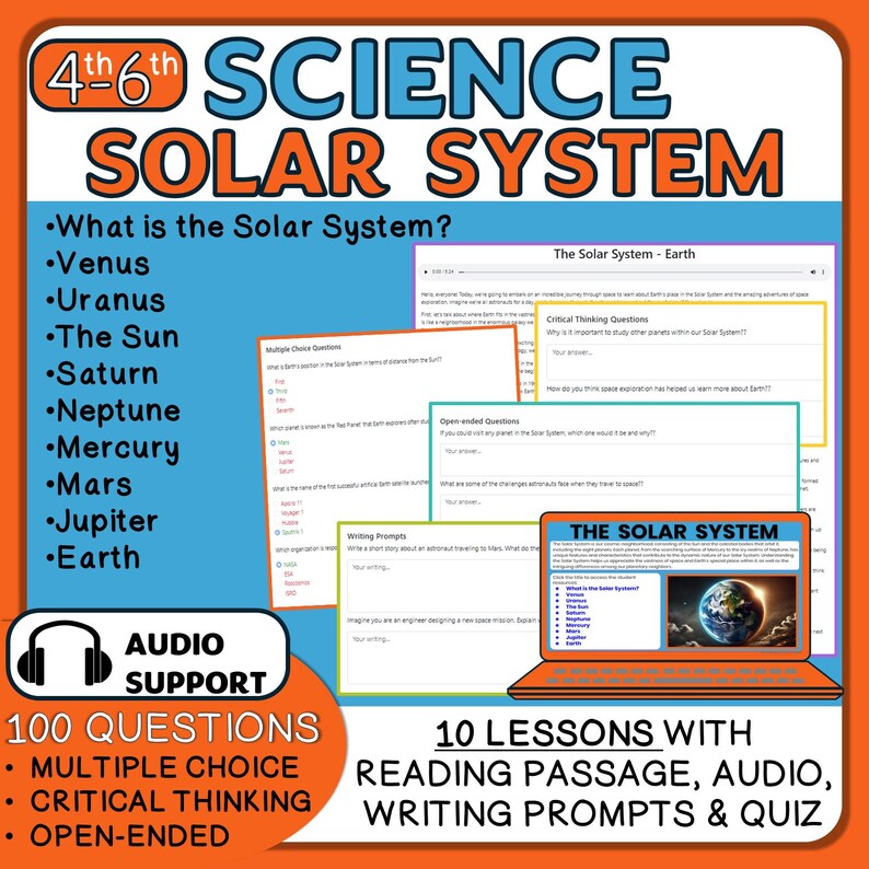 SCIENCE Solar System Planets Venus Uranus Jupiter Saturn Mars Moons ...