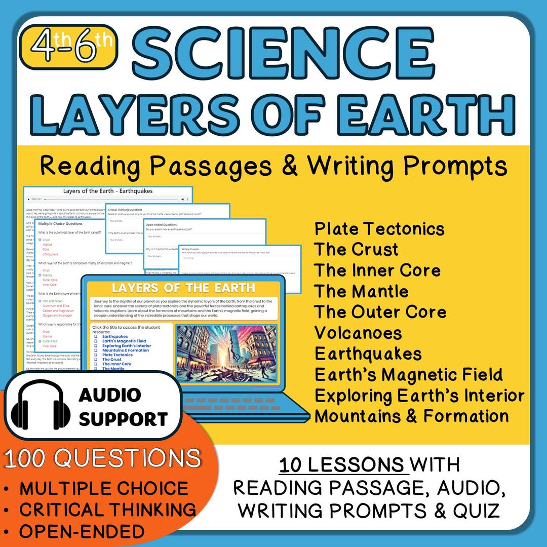 SCIENCE Layers of Earth Mantle Core Plate Tectonics Mountains and ...
