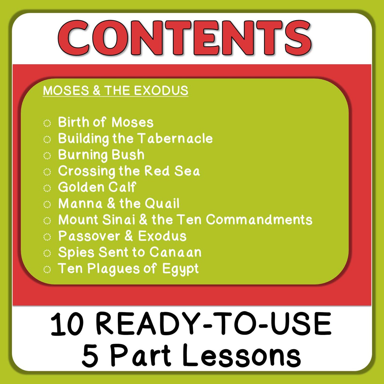 BIBLE STORIES Moses Exodus Ten Commandments Passover Birth of Moses ...