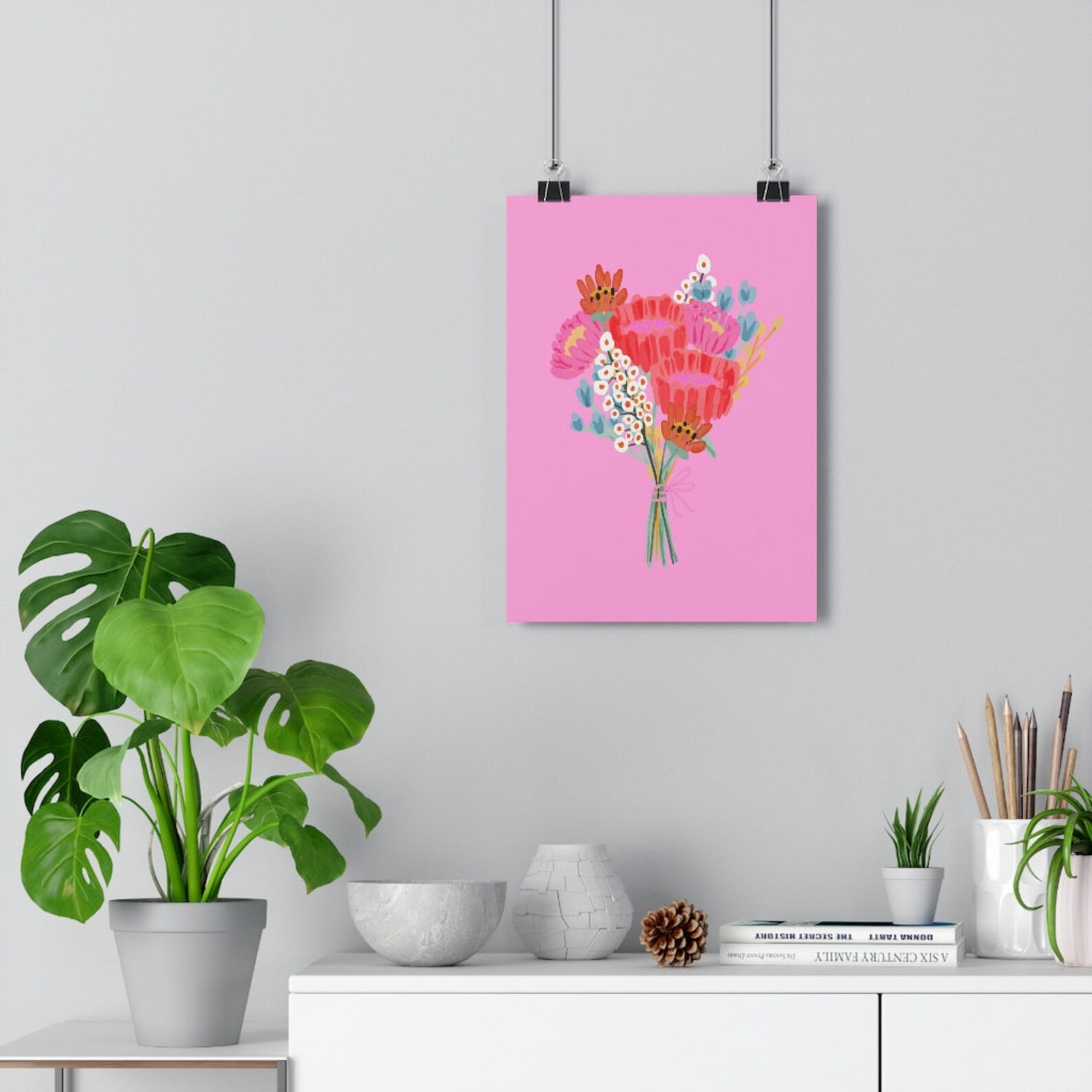 Fun & Vibrant Floral Bouquet Art Print - Etsy