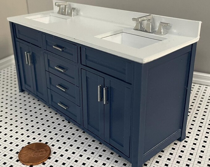 Double Sink Vanity for Dollhouse 1/12 Scale - Etsy