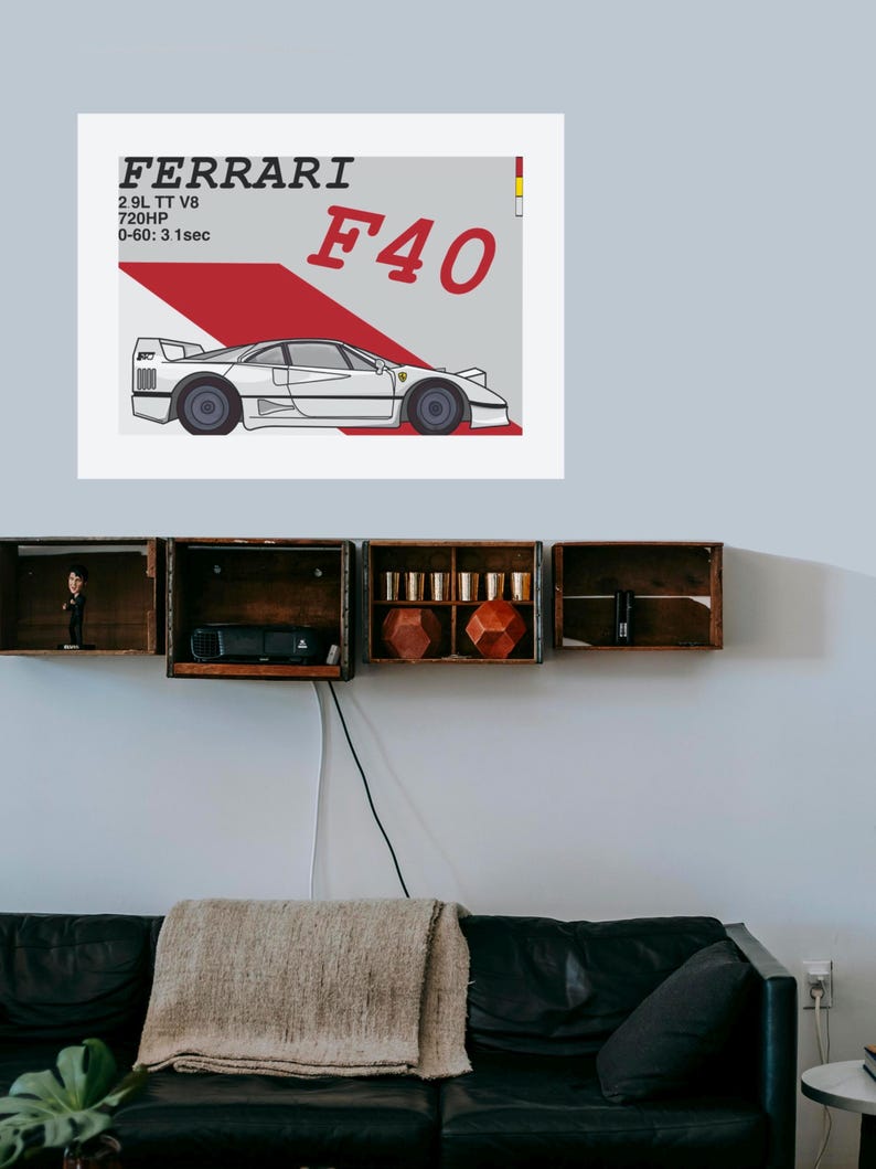 Ferrari F40 Poster - Etsy