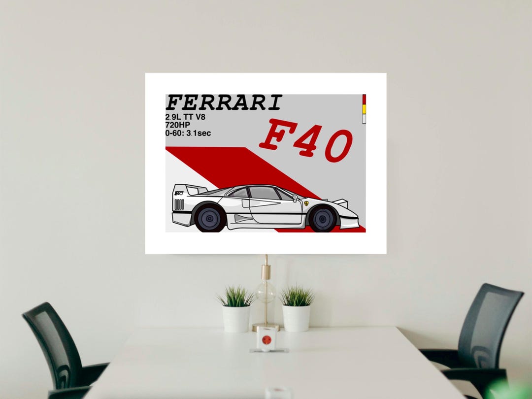 Ferrari F40 Poster - Etsy