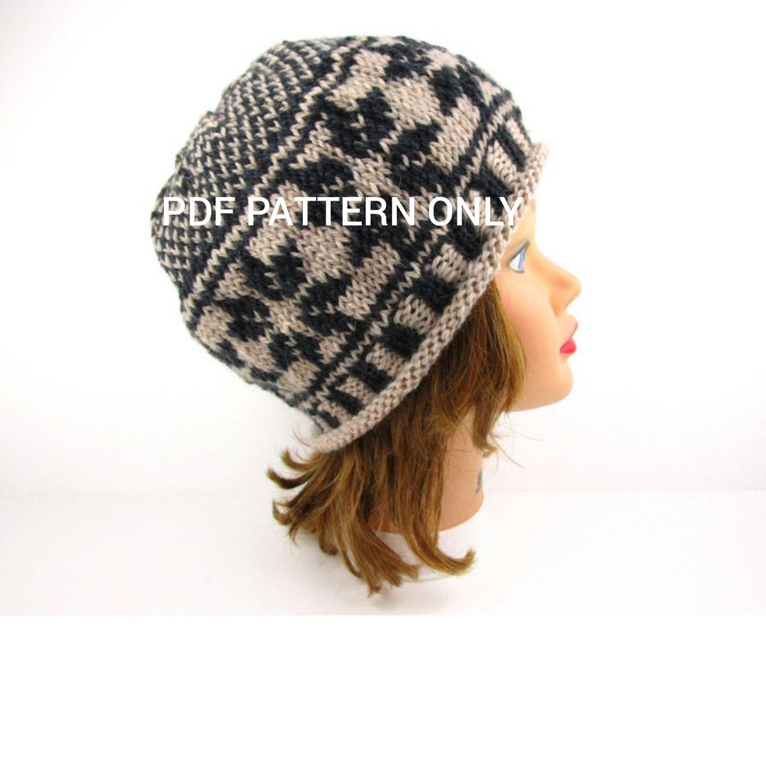 Fair Isle Beanie Knitting Pattern: Worsted Weight Hat (PDF Pattern ...