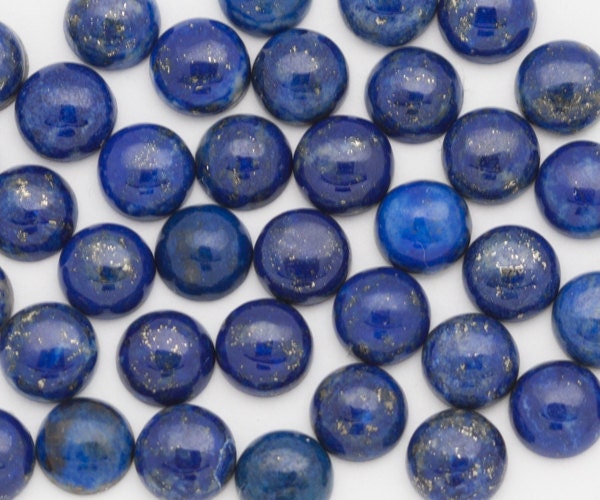 TWO 6mm Round Blue Lapis Lazuli Cabochon | Round Lapis Cabochons | 6mm ...