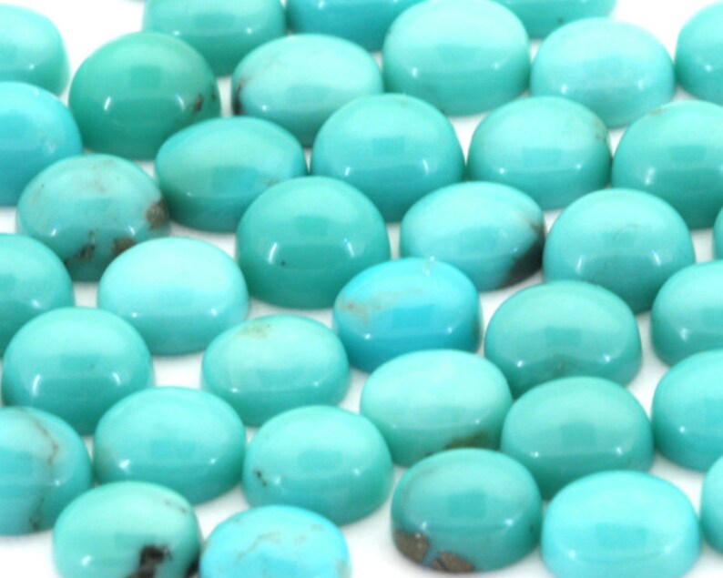Campitos Turquoise Cabochons TWO 6mm Round Campitos Turquoise - Etsy