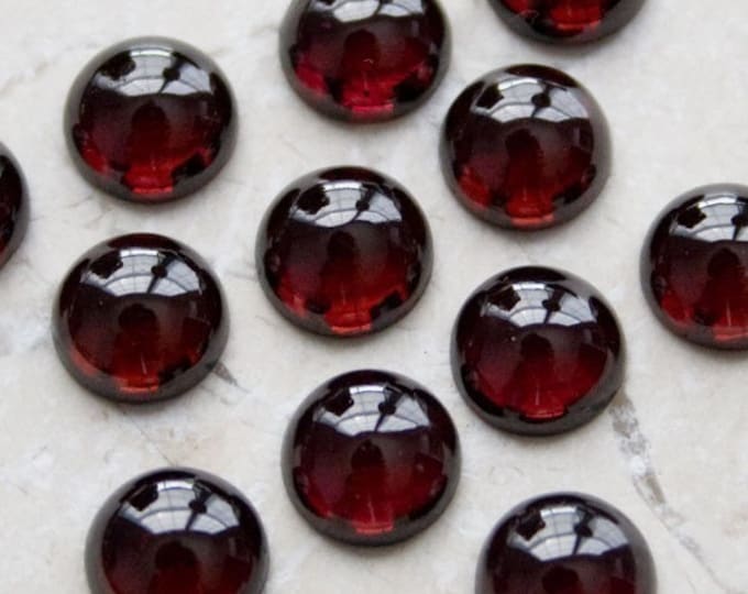 ONE 10mm Natural Almandite Garnet Round Cabochons - Etsy