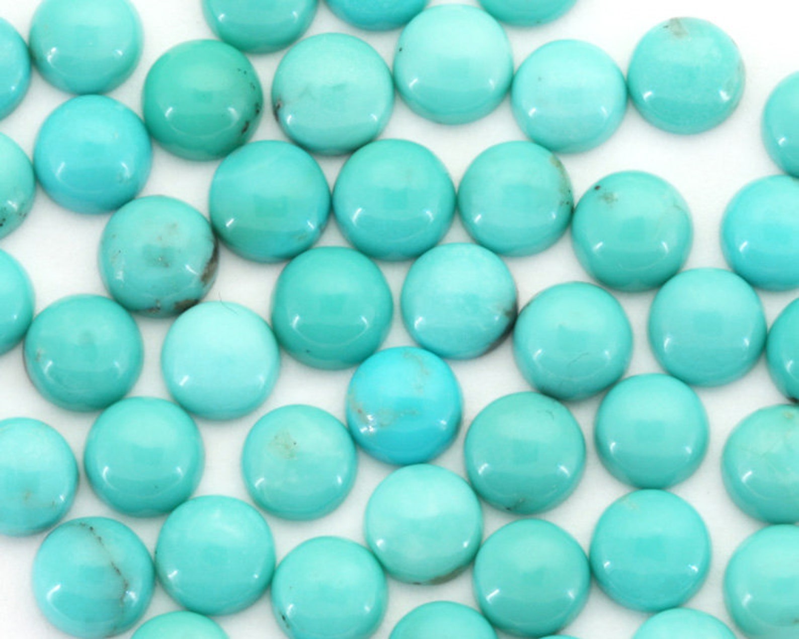 Campitos Turquoise Cabochons TWO 6mm Round Campitos Turquoise - Etsy
