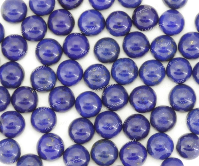 Round Lapis Lazuli Cabochons | TWO 4mm Round Gem Grade Lapis Lazuli ...