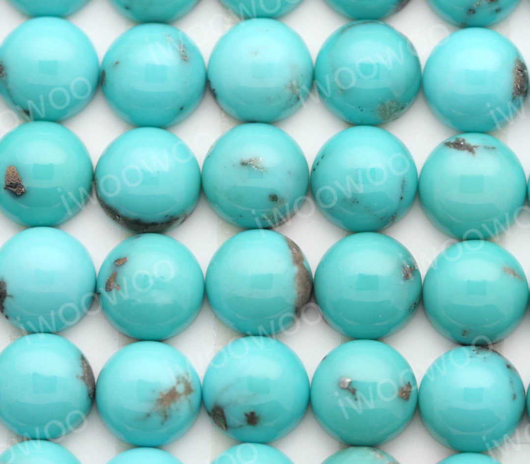 Campitos Turquoise Cabochons TWO 6mm Round Campitos Turquoise Cabochons ...