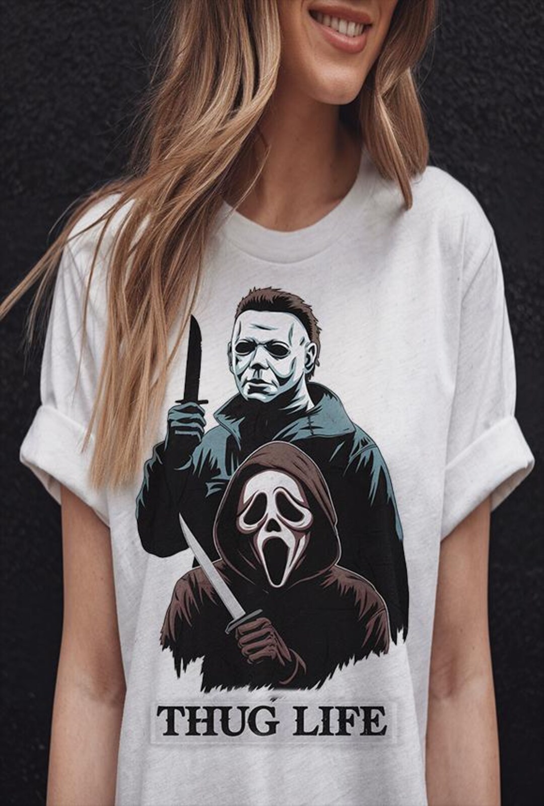 Michael Myers, Ghostface Thug Life Tee, Halloween & Scream Merch ...