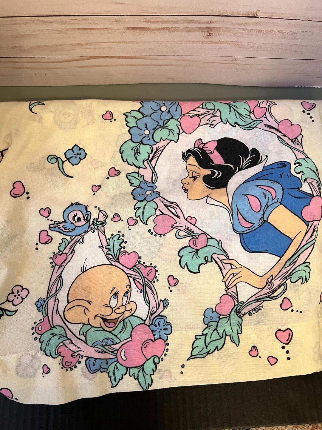 Rare Hard to Find Snow White Pattern Flat Sheet. 1990s Disney. Snow ...