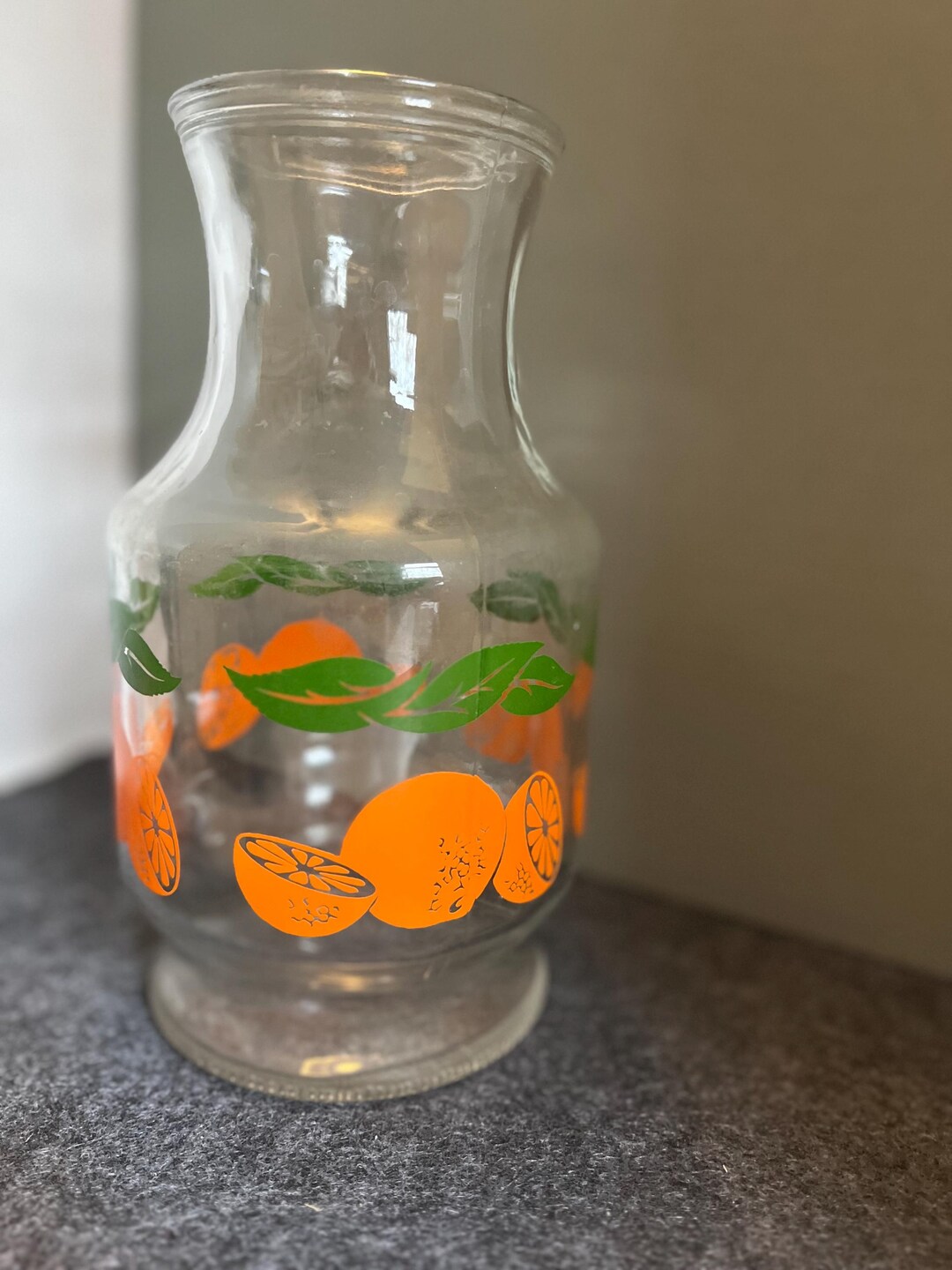 Large Vintage Orange Juice Pitcher Carafe - Etsy