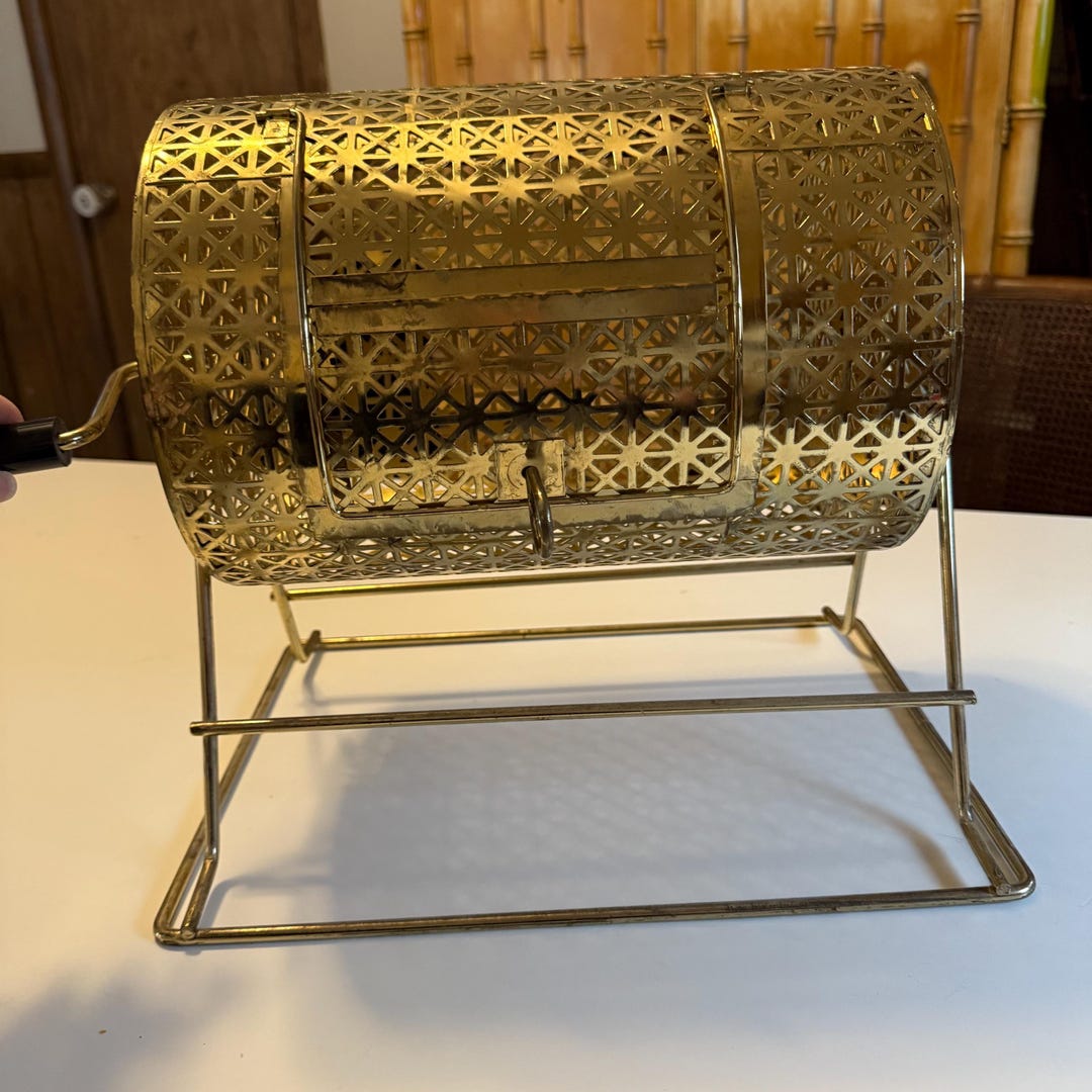 Rare MCM Atomic Era Raffle / Bingo Drum. Revolving Raffle Barrel. - Etsy
