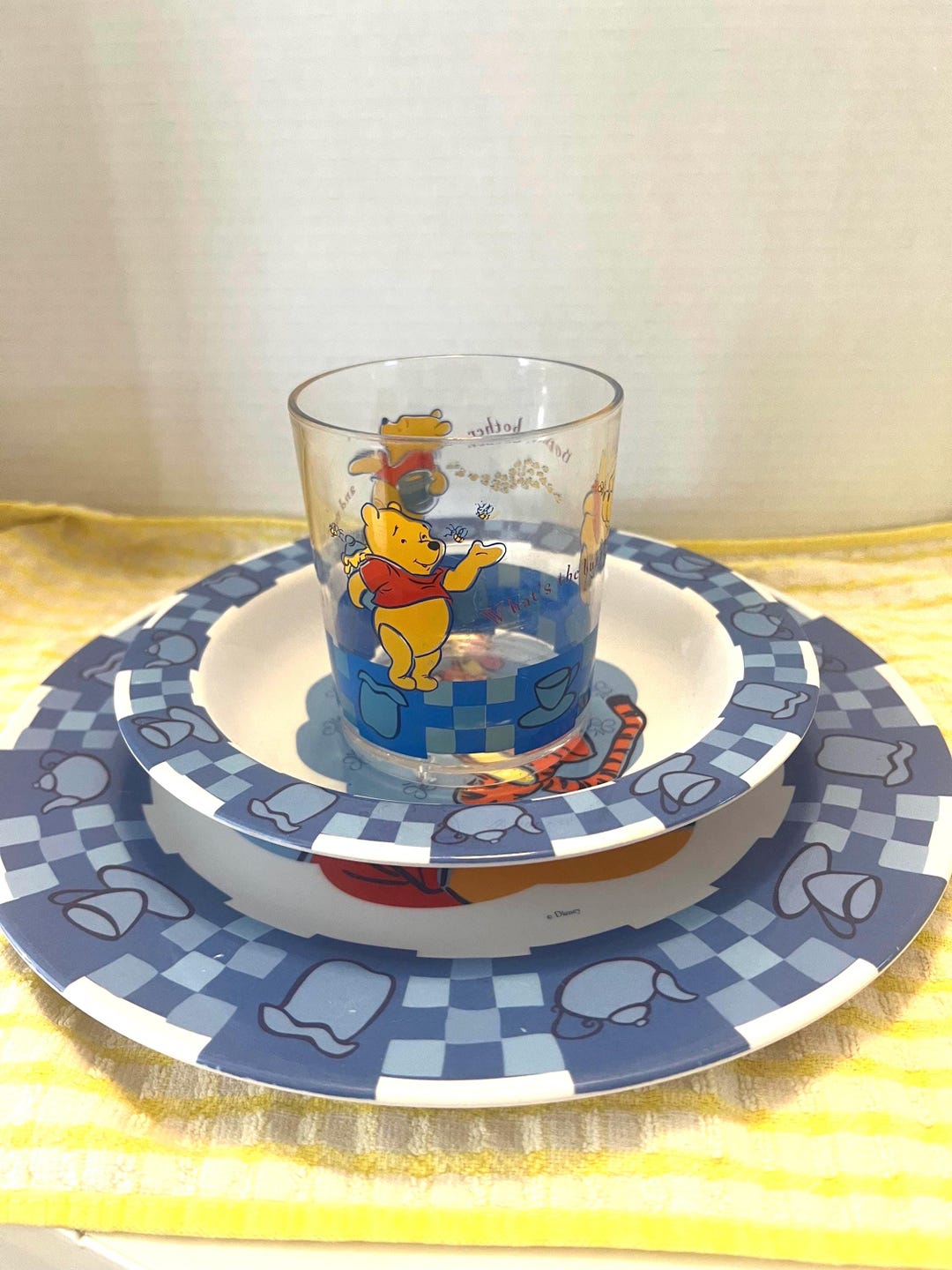 Vintage Winnie the Pooh 3 Piece Dish Set. Plate Bowl Cup. Very Good ...