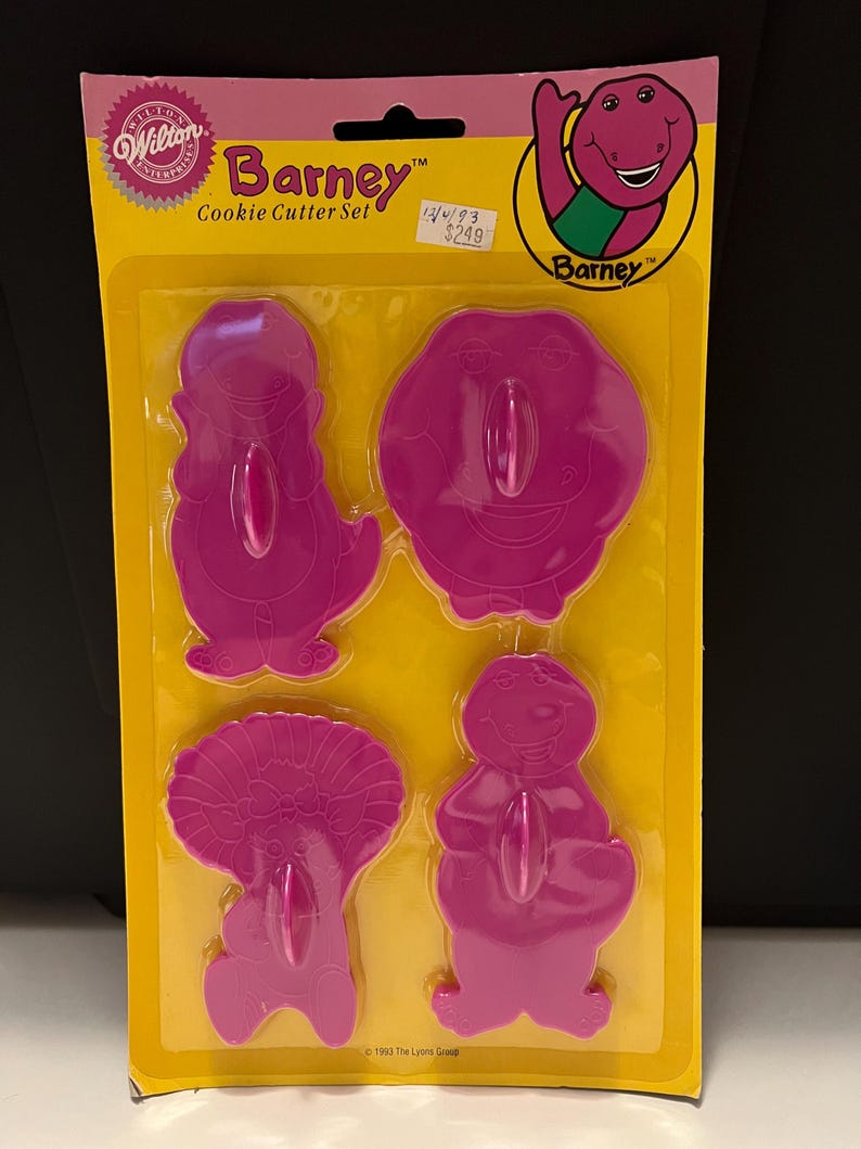 1993 Barney the Dinosaur Cookie Cutter Set - Etsy
