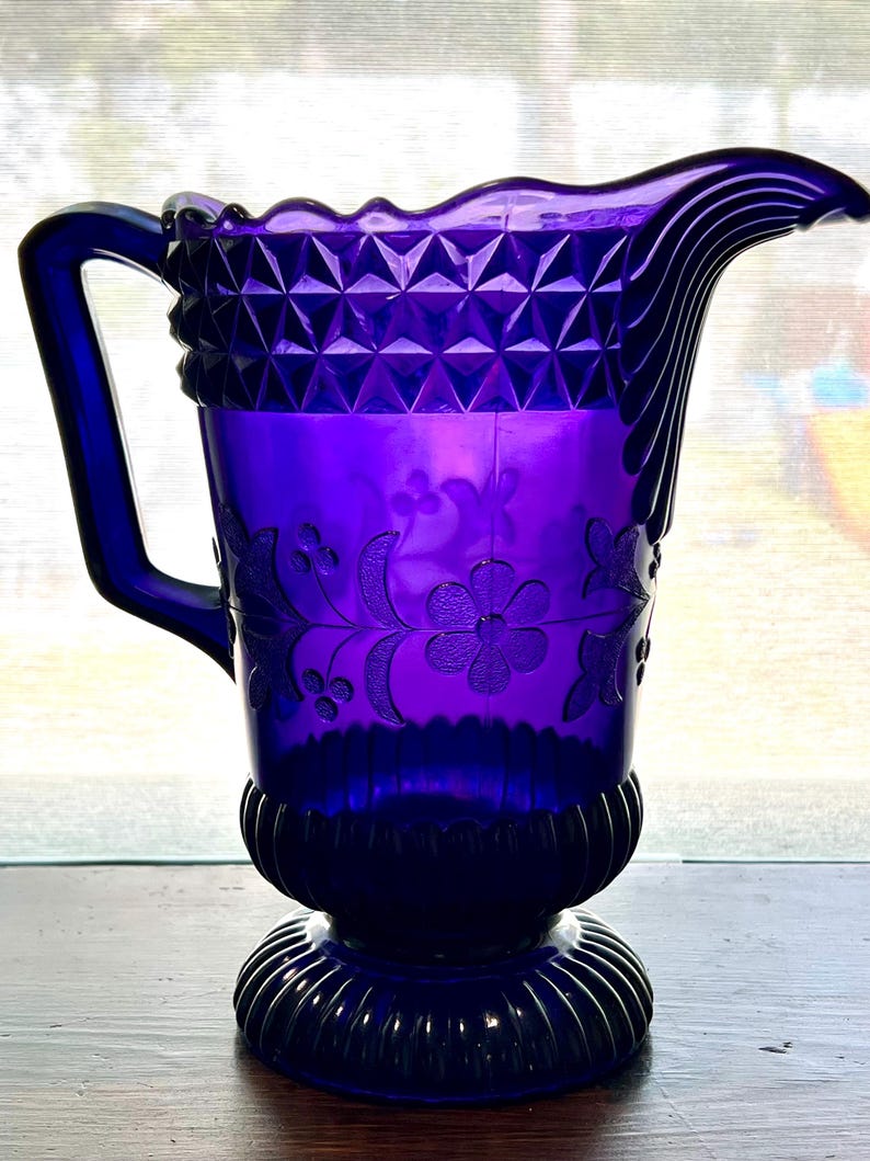 Vintage Purple Glass Pitcher. Flaws. Decorative Vase Pitcher. - Etsy