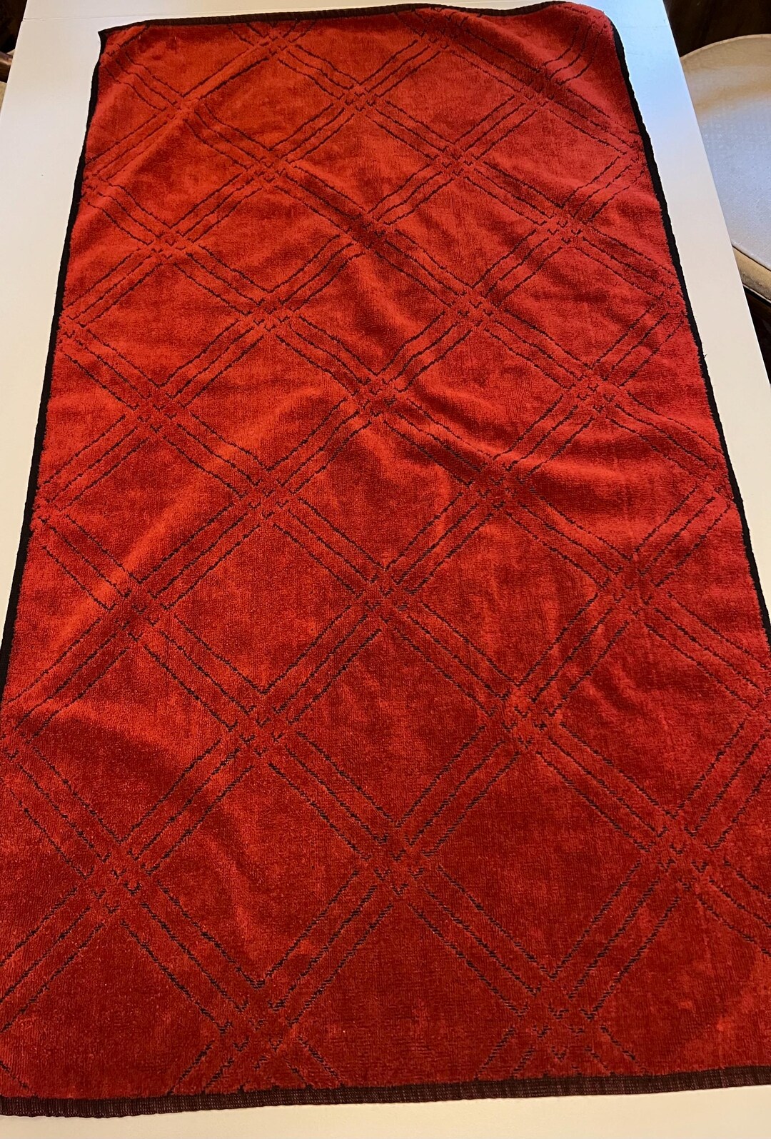 Vintage Rust Colored Bath Towel - Etsy