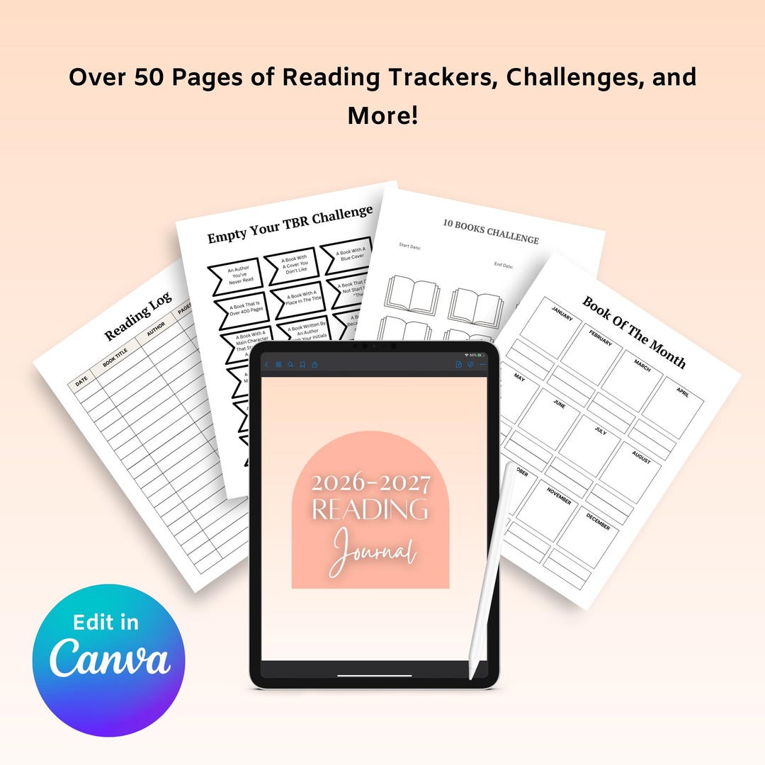 Reading Journal 2026-2027 Printable | Reading Trackers, Challenges ...